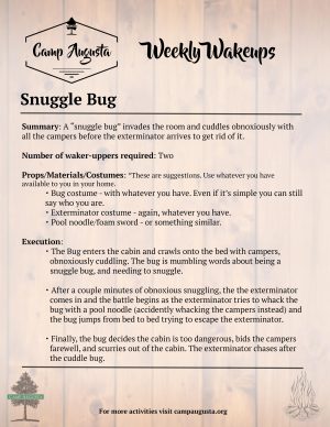 Weekly Wakeups - Snuggle Bug & Pastry Chef | Camp Augusta